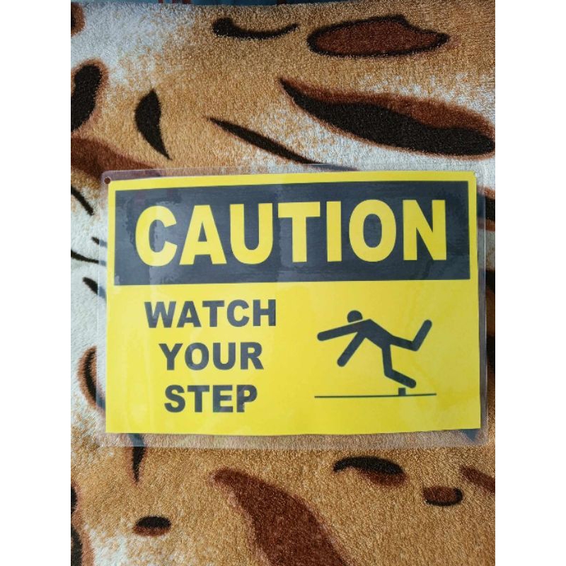 CAUTION watch your step Laminated signages a4 size makapal | Shopee ...