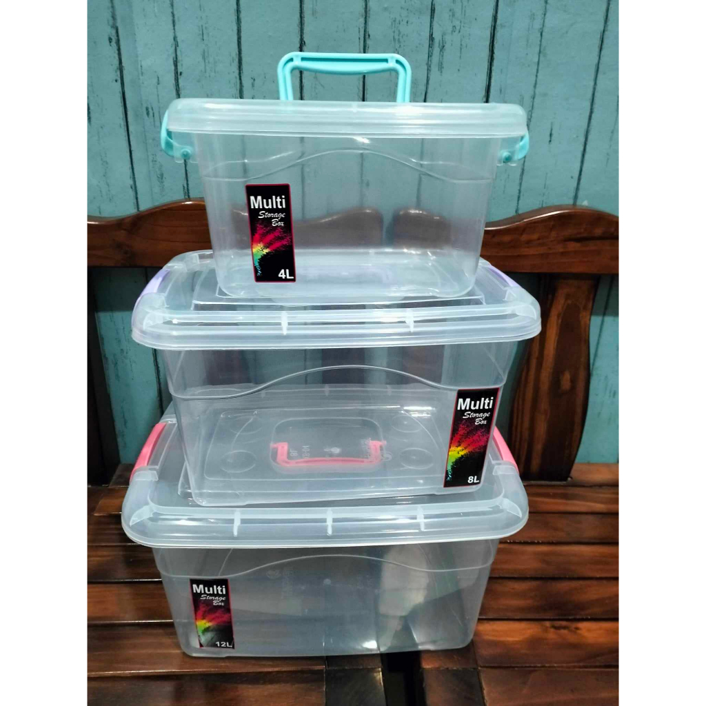 HT Transparent Multi Storage Box Home Organizers Transparent Class A 4L ...