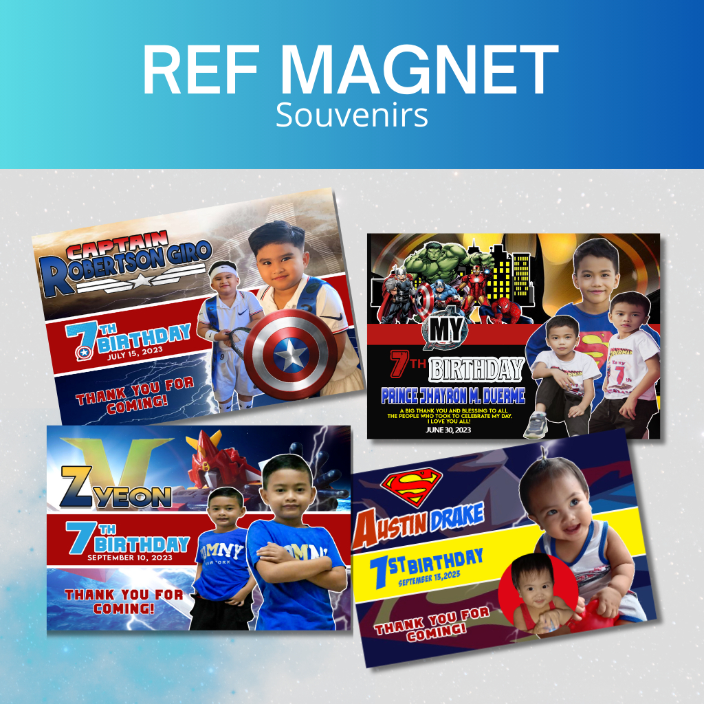 REF MAGNET FOR BIRTHDAY BOY/Captain America/Avengers/Superman/Voltes V ...