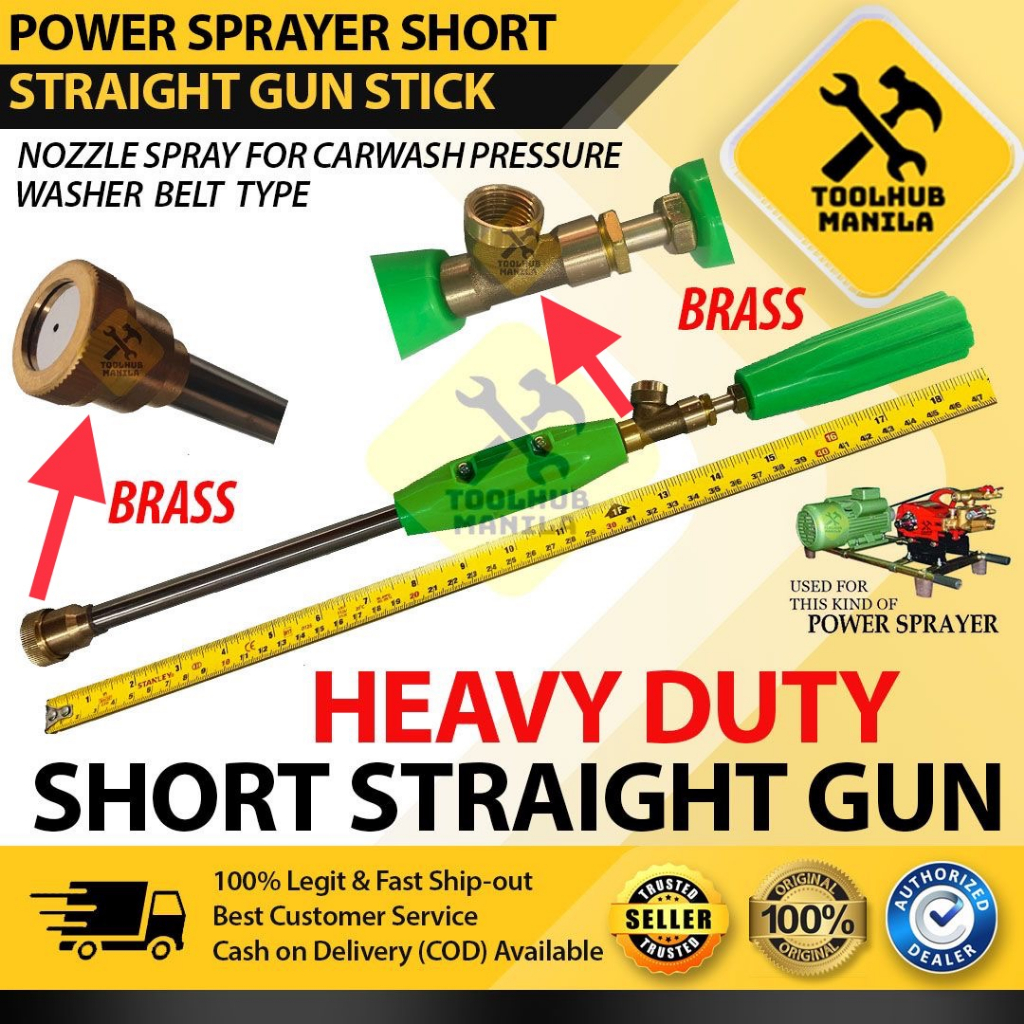 BRASS SHORT Straight Gun Power Sprayer Stick Nozzle Spray for ...
