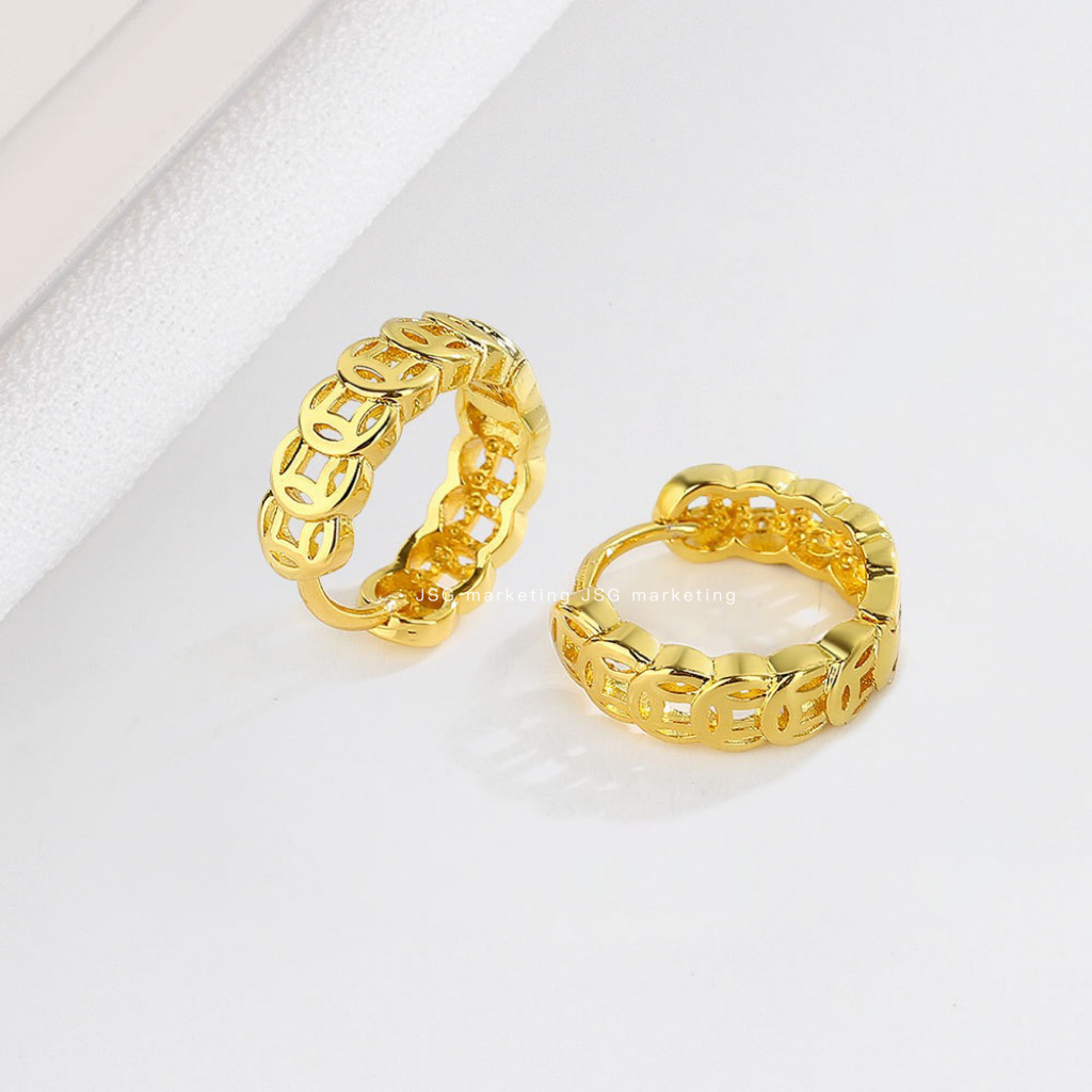 LUCKY Charm 168 Earrings Money Catcher Coin Stainless Charm Earrings ...