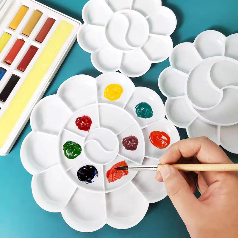 Art Coloring Mixing Plate Colorful Watercolor Paint Plastic Palette ...