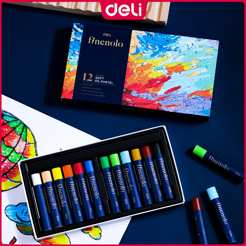 Finenolo by Deli Oil Pastel Pentel Set 12/24 Colors/Box Heavy Color ...
