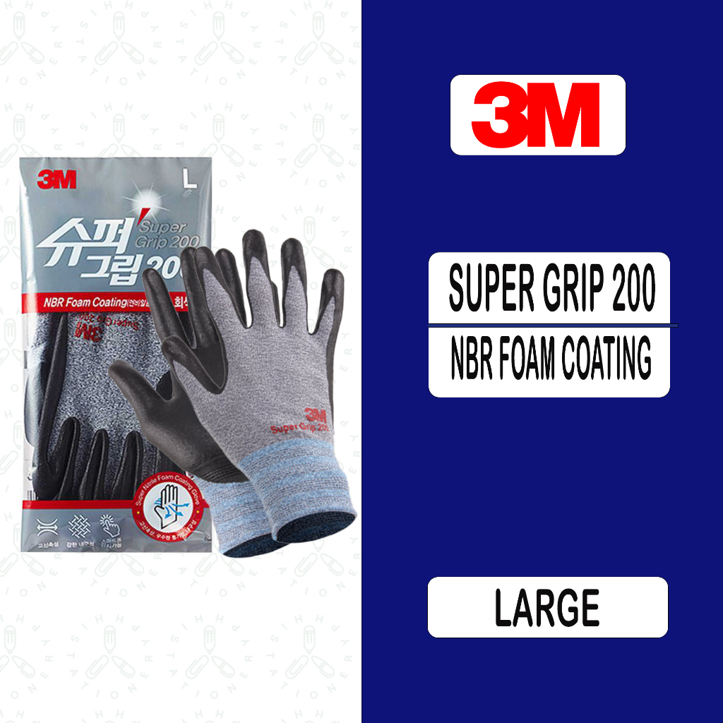 3M Super Grip Comfort Grip Gloves 100 200 NBR Foam Coating | Shopee Philippines