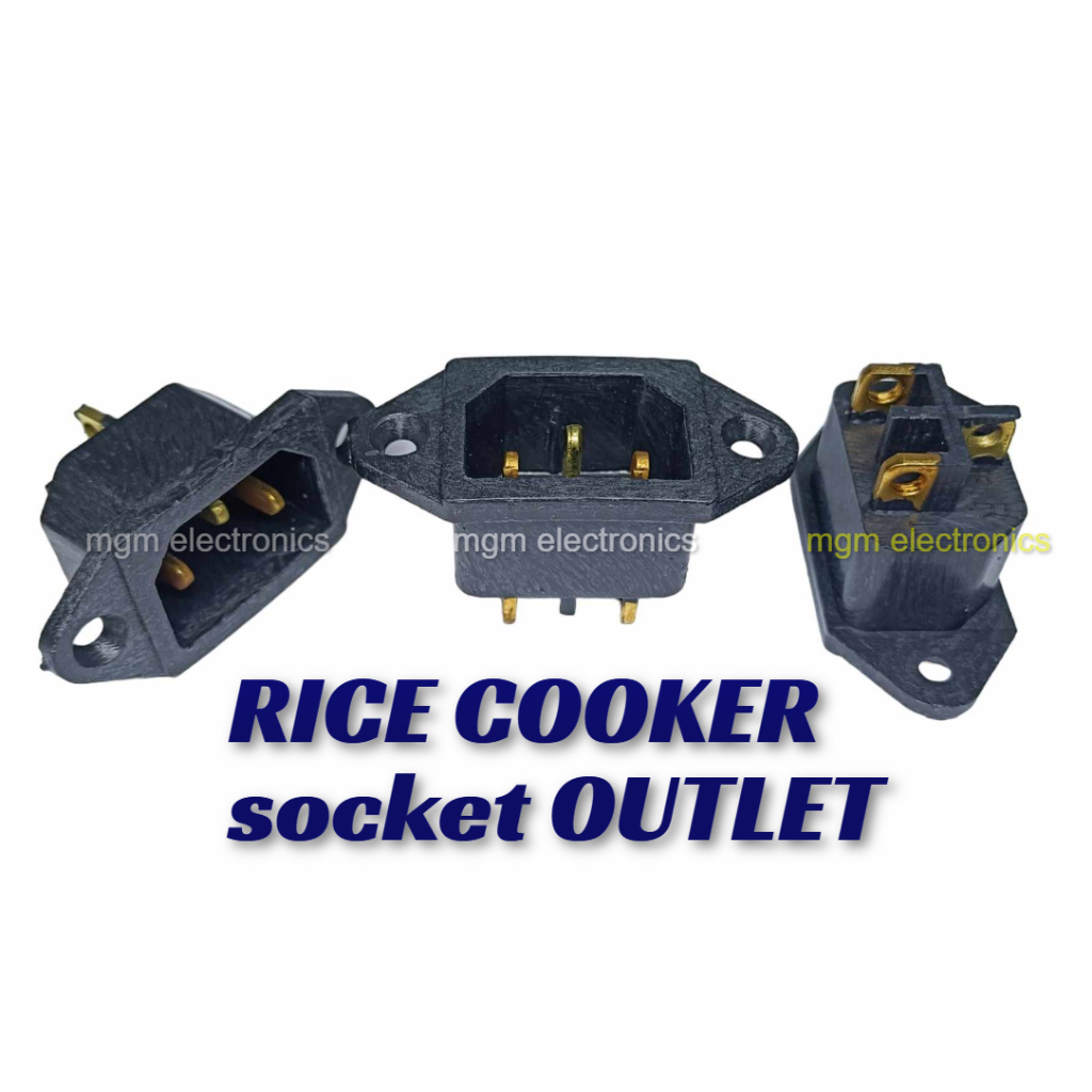 1PC. RICE COOKER SOCKET OUTLET 3PINS with threaded terminal | Shopee ...