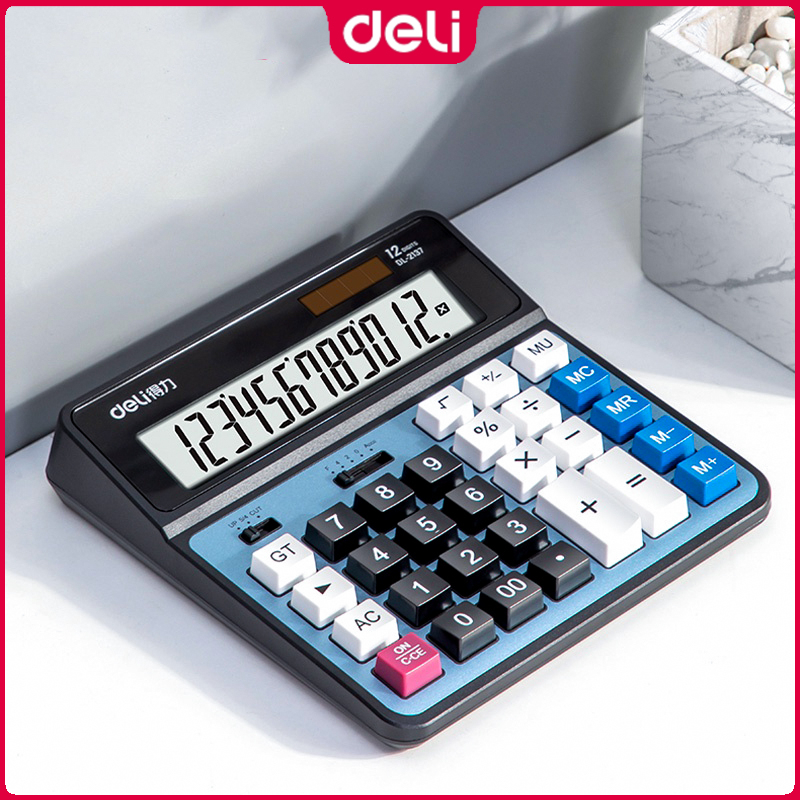Deli Electric Calculator Desktop Big Calculator Solar Calculator Office ...