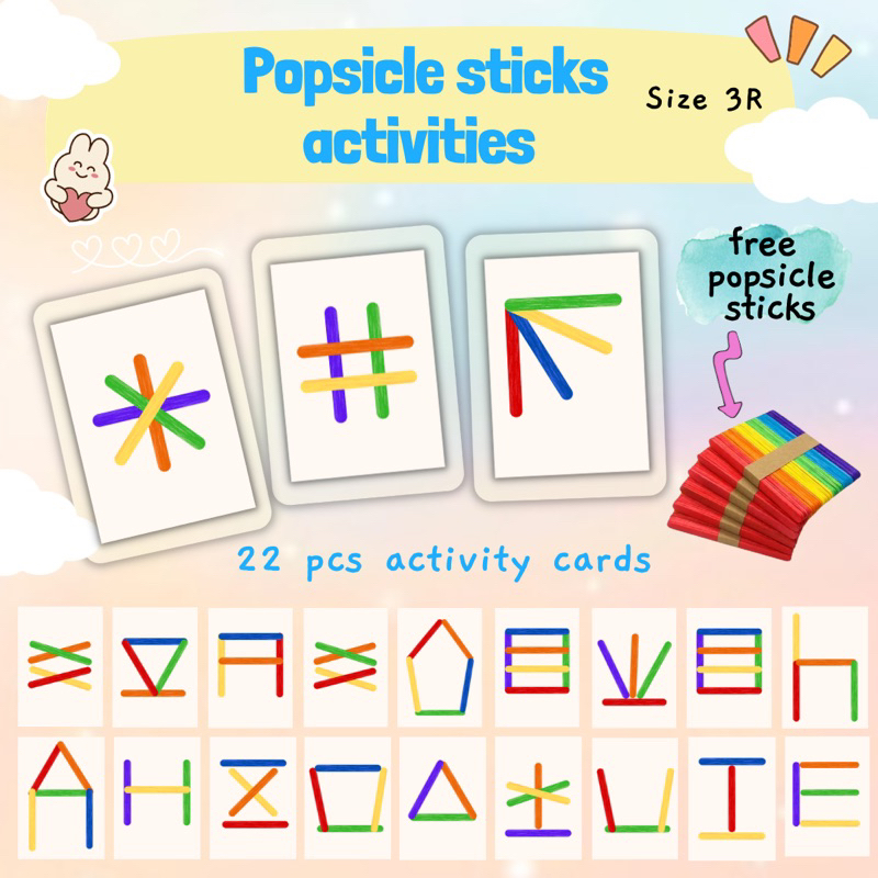Popsicle sticks puzzle laminated cards educational activities for kids ...