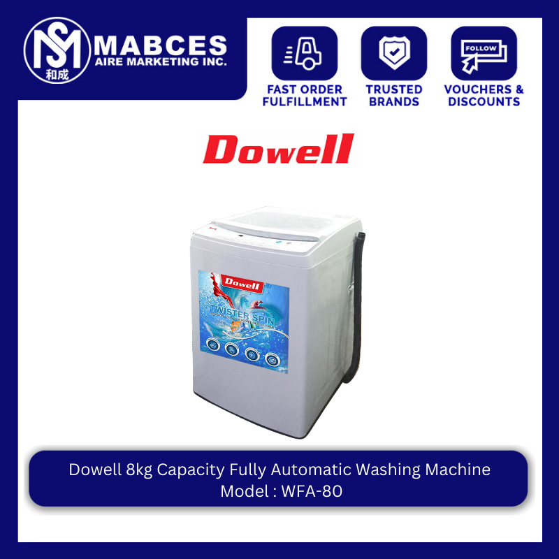 Dowell 8kg Capacity Fully Automatic Washing Machine Model : WFA-80 ...