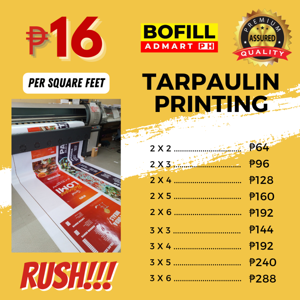 RUSH!! TARPAULIN PRINTING | Shopee Philippines