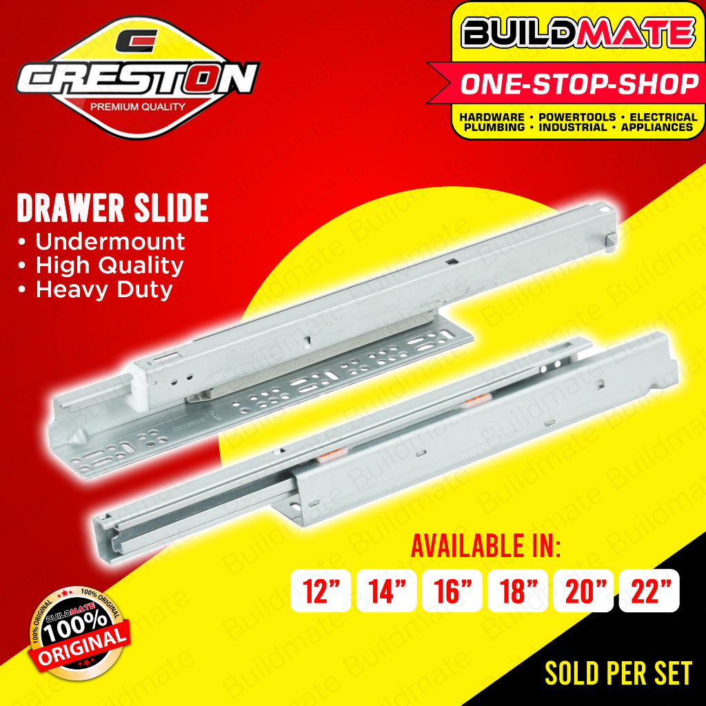 BUILDMATE Creston 2FOLD 12" - 22" Inch Hydraulic Undermount Concealed ...