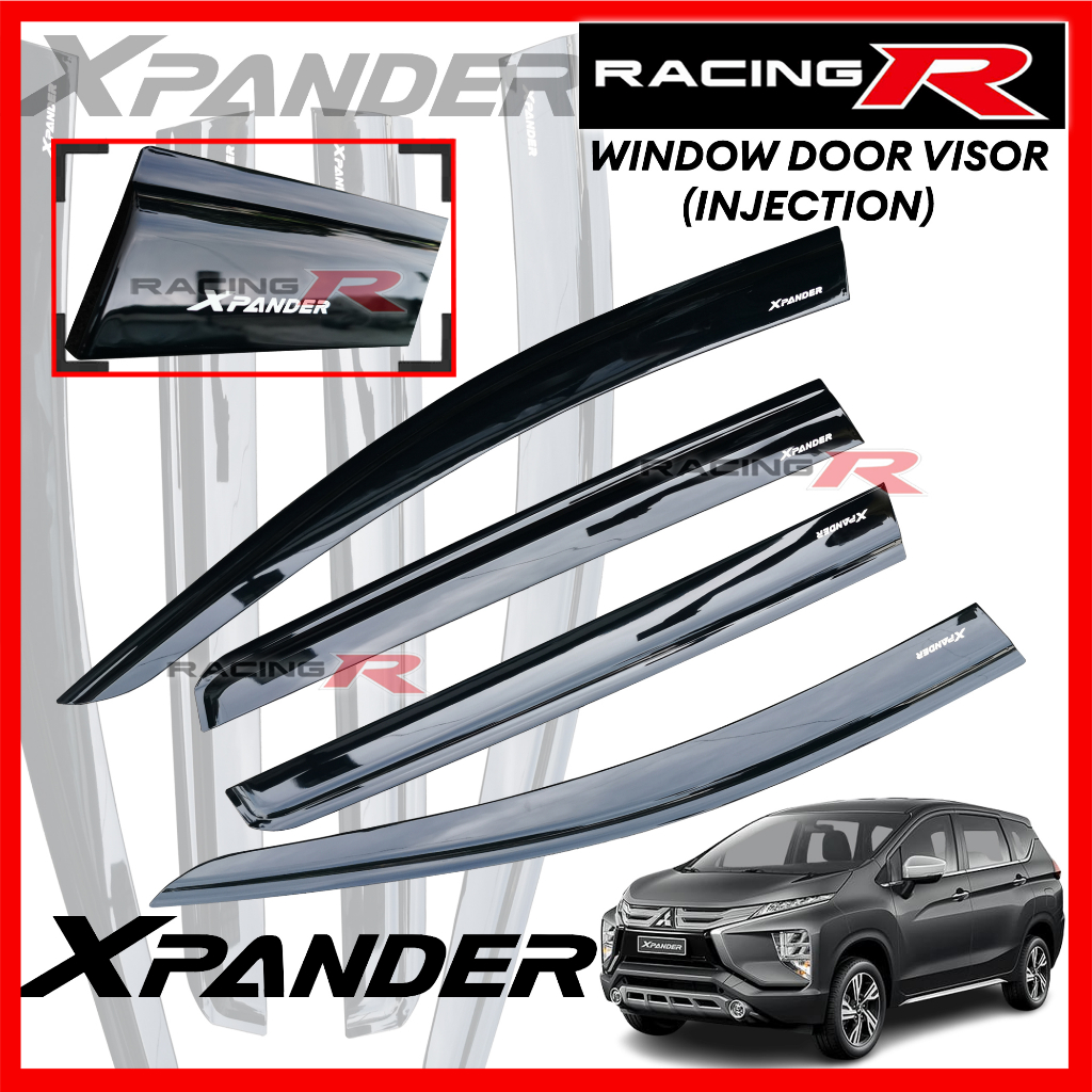 Xpander 2018 to 2025 Window Door Visor Black / White [OEM/INJECTION ...