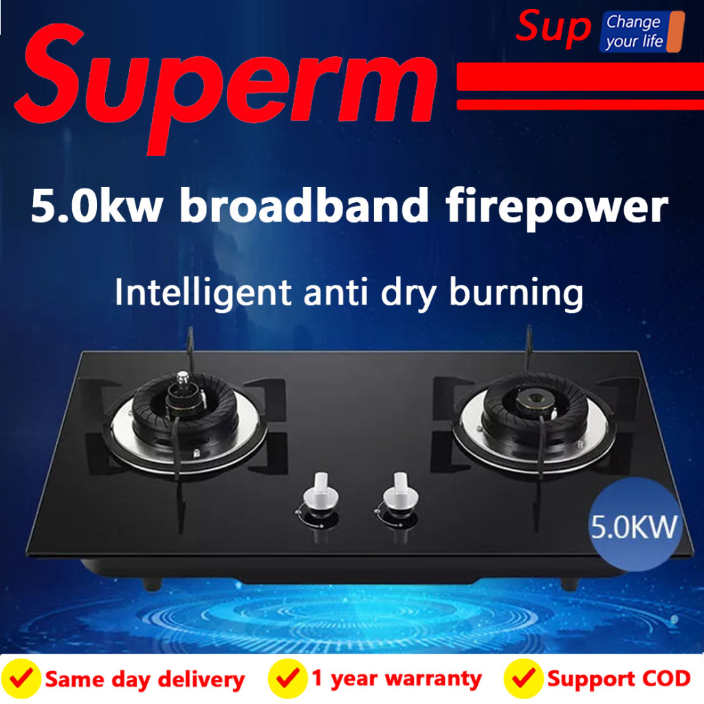 Built-in double-burner gas stove household Automatic With hobbing and ...
