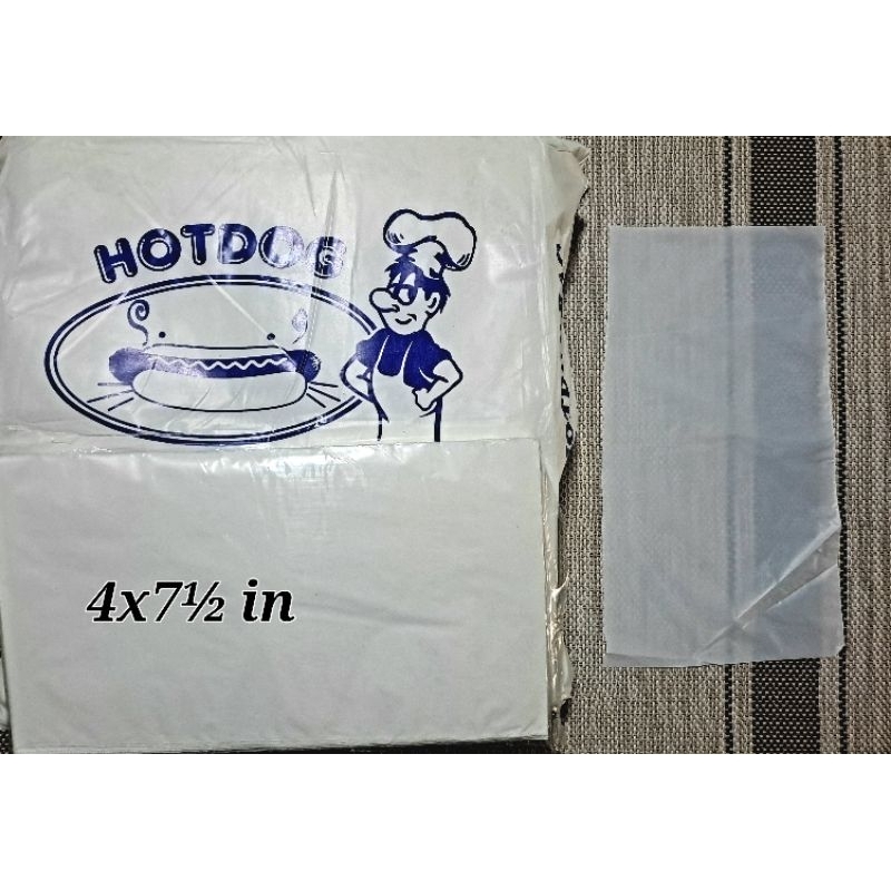 Hotdog Sandwich Plastic Wrapper Plain White 100 pcs/pack | Shopee ...