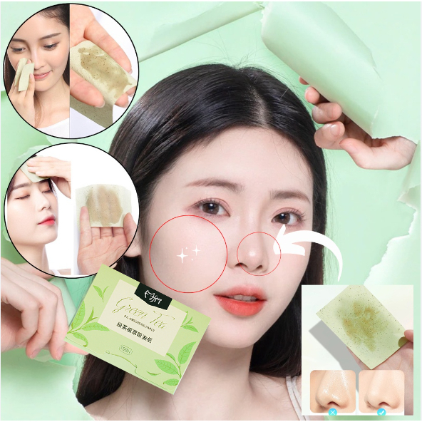 100pcs Natural Green Tea Oil Absorbing Tissues Premium Face Oil ...