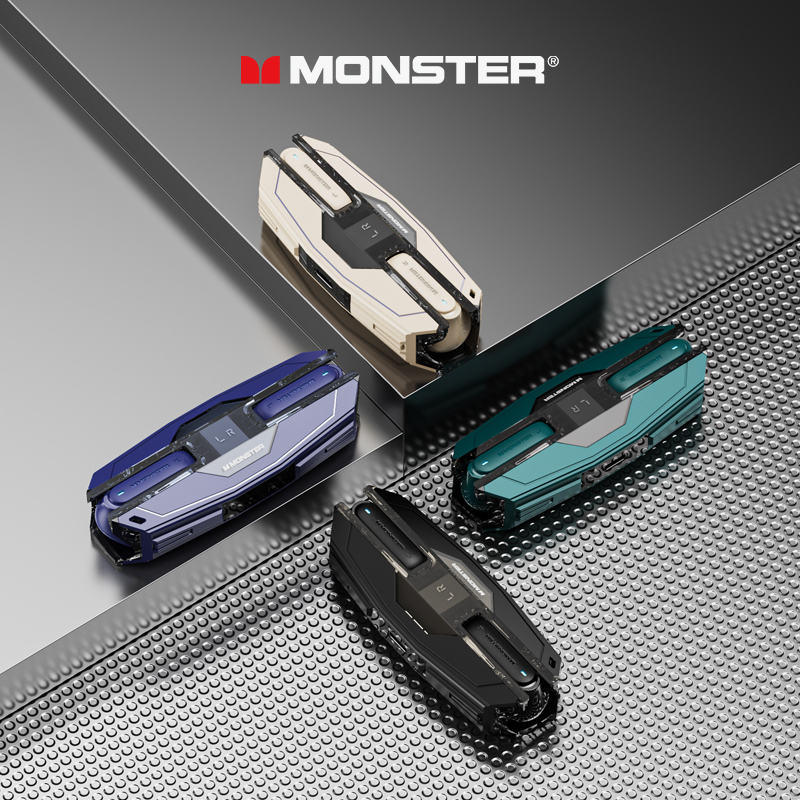 Monster XKT08 Pro Wireless Gaming Earphone Bluetooth 5.3 Headphones Low ...