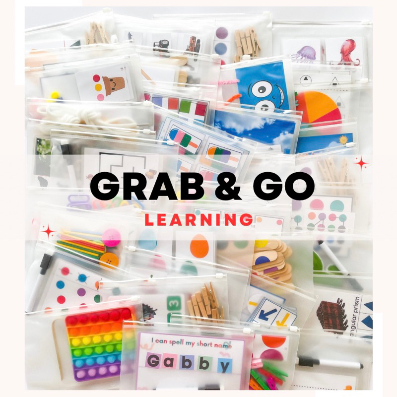 Grab & Go Learning Activity kits for 2-6 yrs old Kids (Travel Size ...