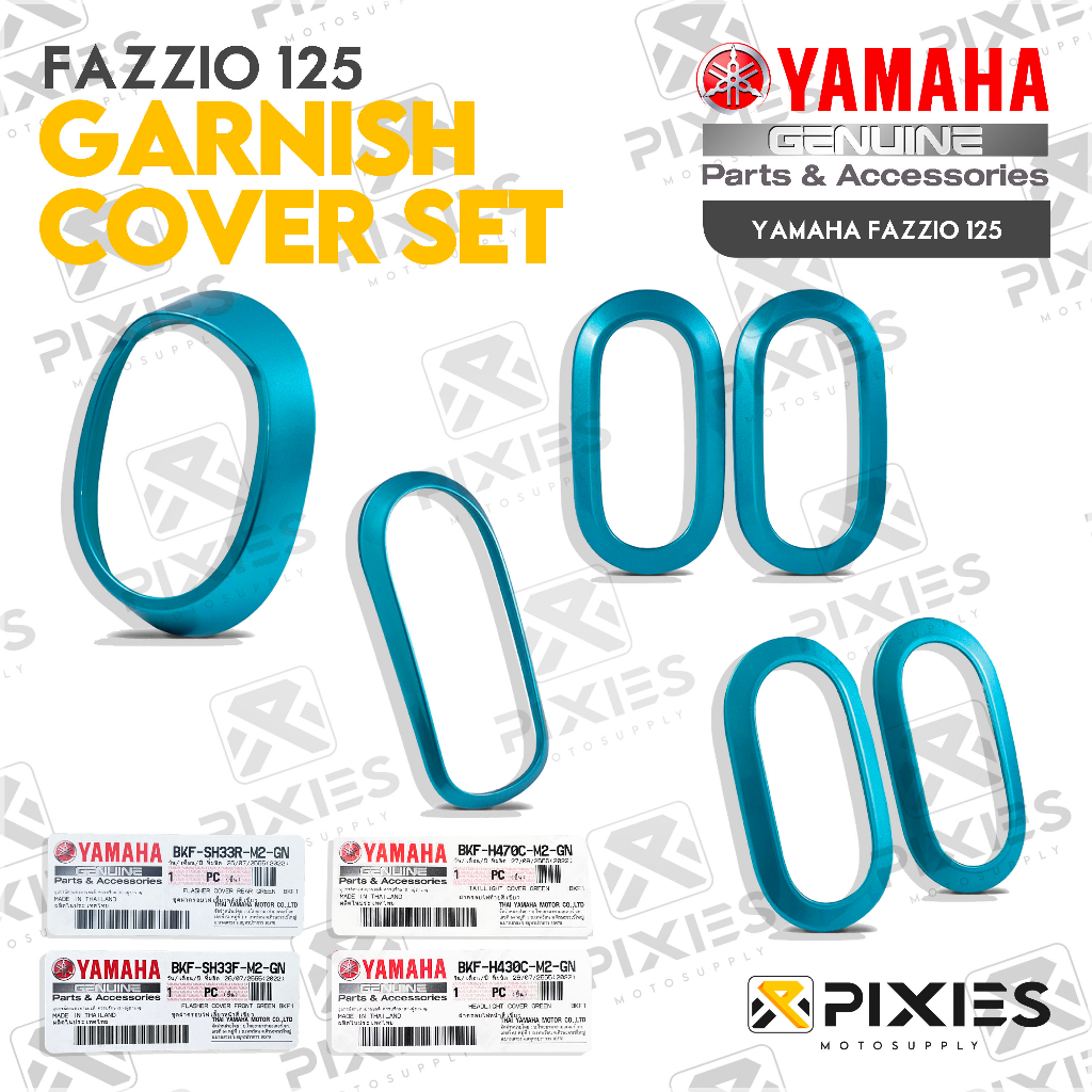 6 PIECES 100% Genuine Yamaha Fazzio 125 Original Genuine Garnish SET ...