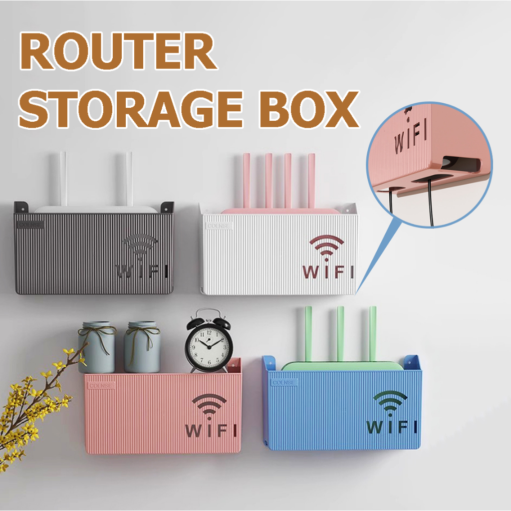 Wifi Shelf Set-top Box Rack TV Router Bracket Storage Box Wall ...
