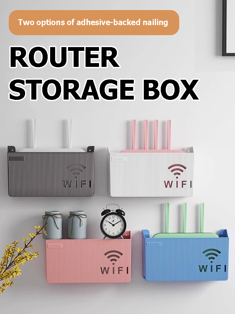 Wifi Shelf Set-top Box Rack TV Router Bracket Storage Box Wall ...
