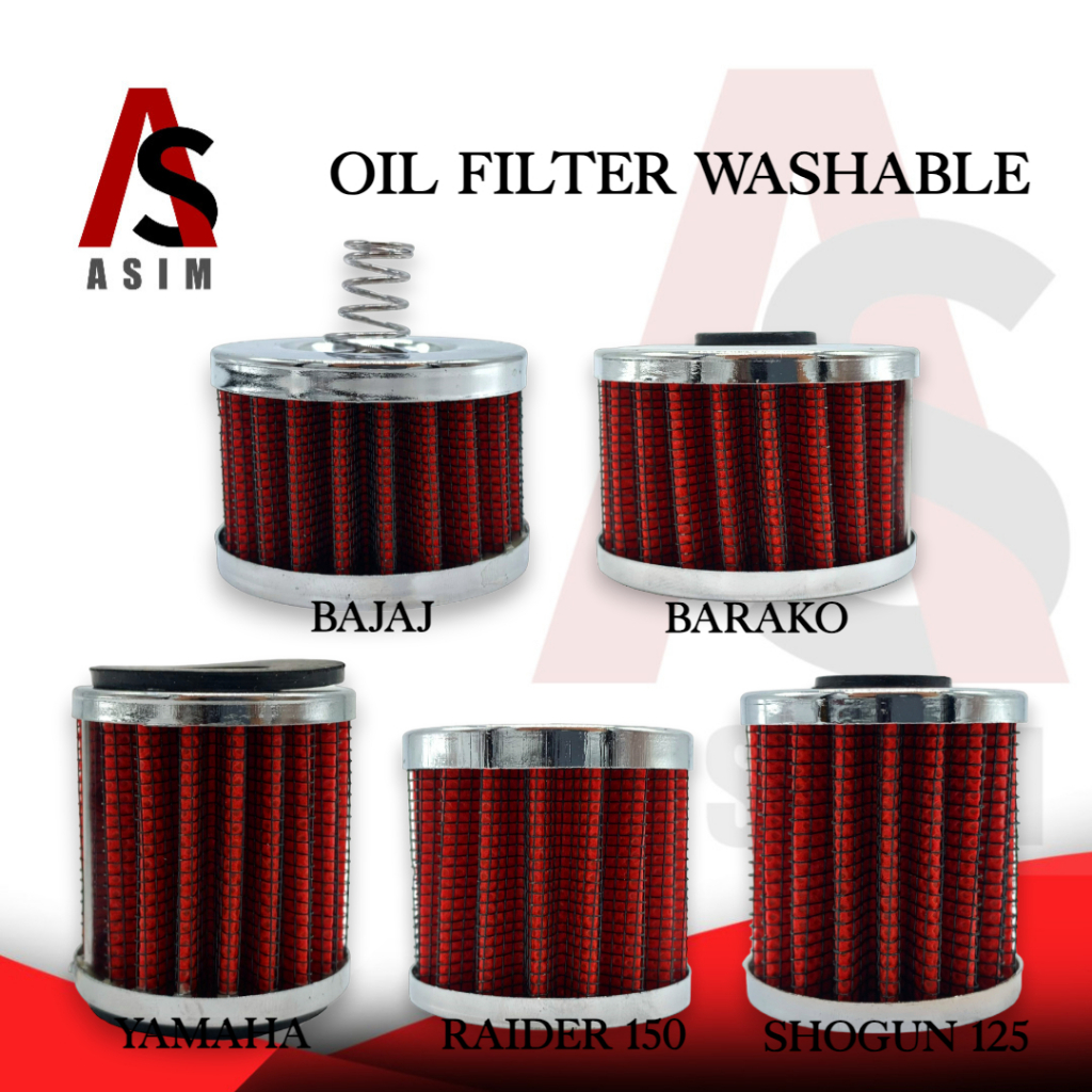 ASIM MOTORCYCLE WASHABLE OIL FILTER FOR BAJAJ/BARAKO/YAMAHA/RAIDER150 ...