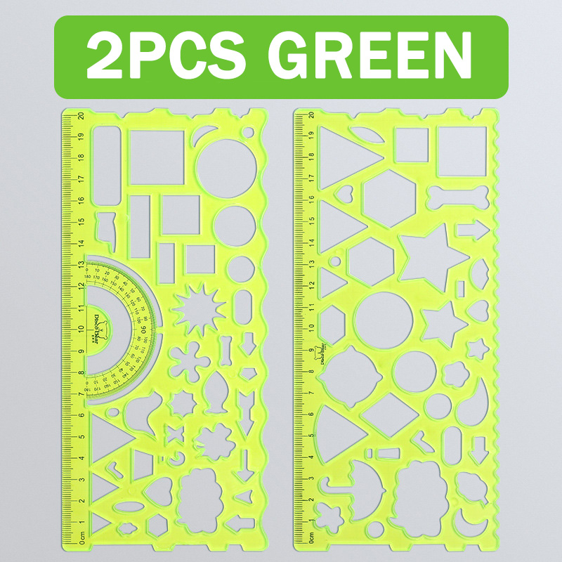 Multi Shaped Ruler Template Drawing Geometry Smooth Edge Hollowed-out ...