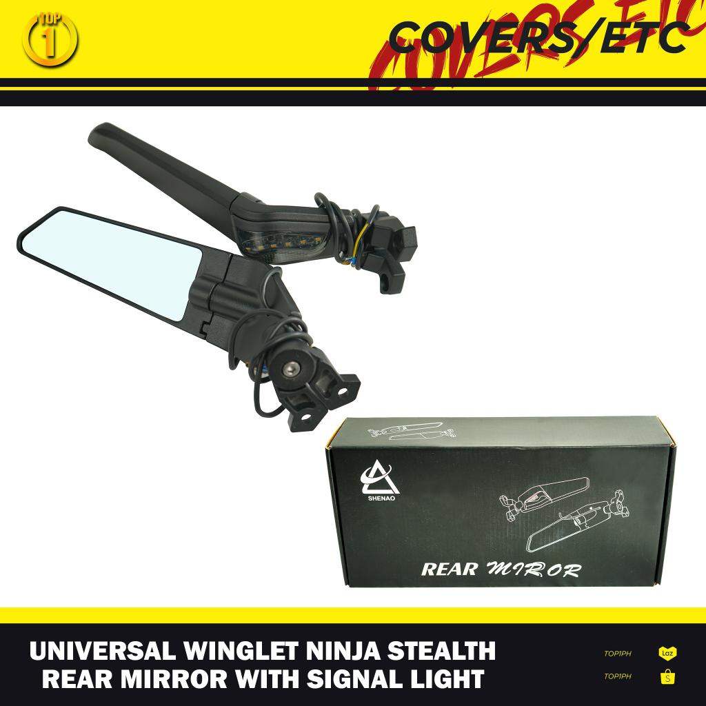 Top1 Racing Universal Winglet Ninja Stealth Rear Side Mirror With ...