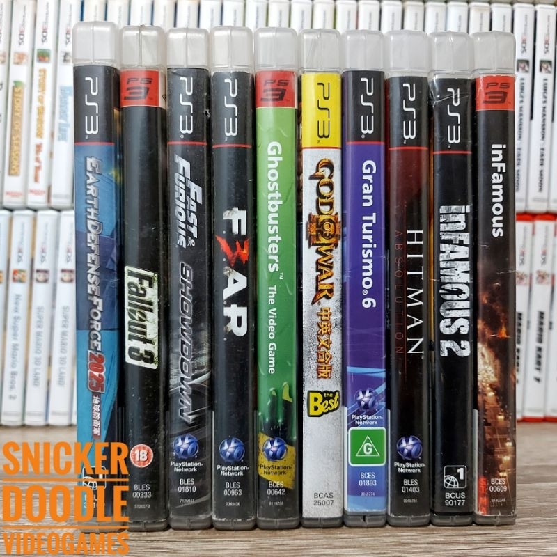 PS3 Earth Defense•Fallout•Fast & Furious•FEAR 3•Ghostbusters•God of War ...