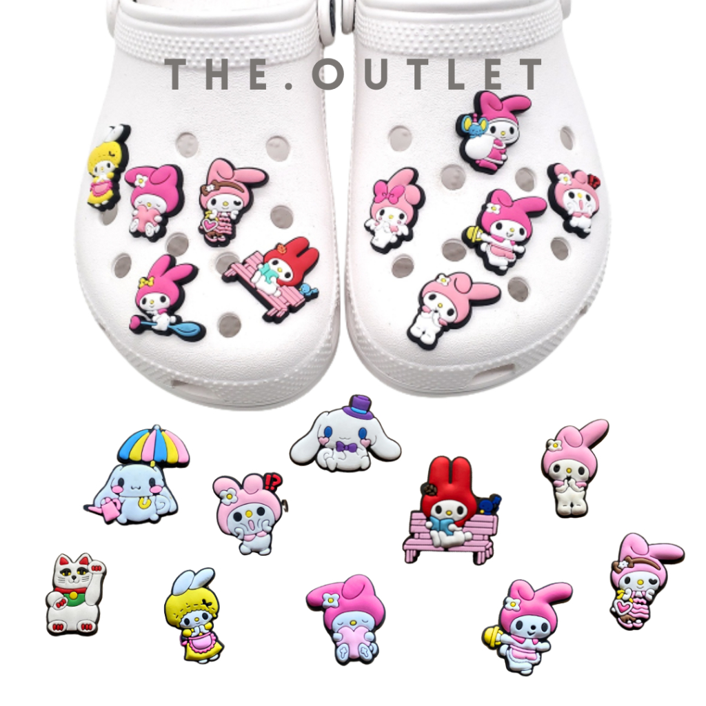 CROCS CLOGS JIBBITZ ACCESSORY SANRIO MY MELODY X CINNAMOROLL SET (CROCS ...
