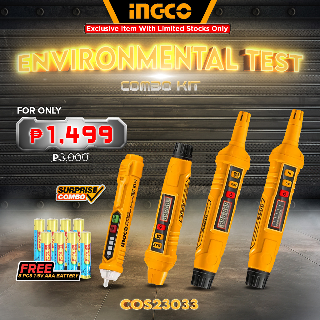 Ingco 4pcs/Set Environmental Test Kit AC Voltage Detector Temperature ...