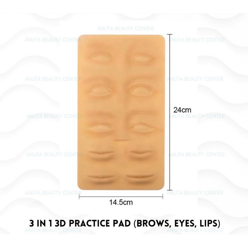SKIN PAD : 3 in 1 Practice Skin Pad ( Brows, Eyes, Lips) | Shopee ...