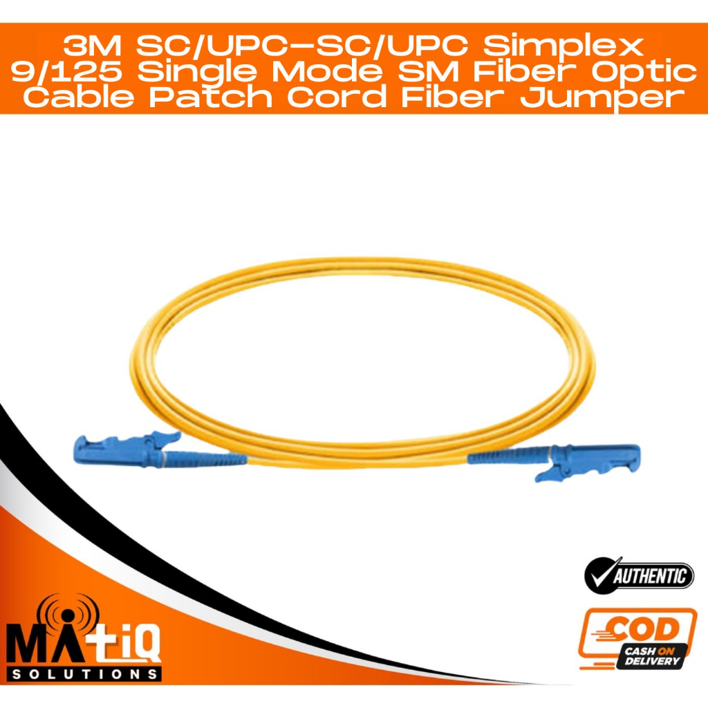 3M SC/UPC-SC/UPC Simplex 9/125 Single Mode SM Fiber Optic Cable Patch ...