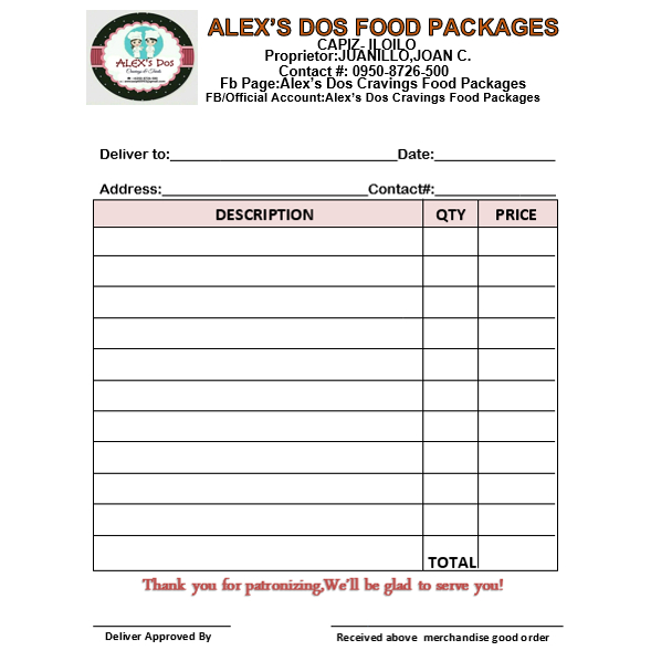 Customized Receipt(100sheet per pad) | Shopee Philippines