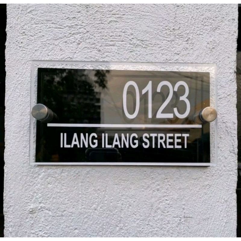 HOUSE NUMBER/BLK AND LOT SIGNAGE 5"X9" DOUBLE ACRYLIC WITH TOX BOLTS ...