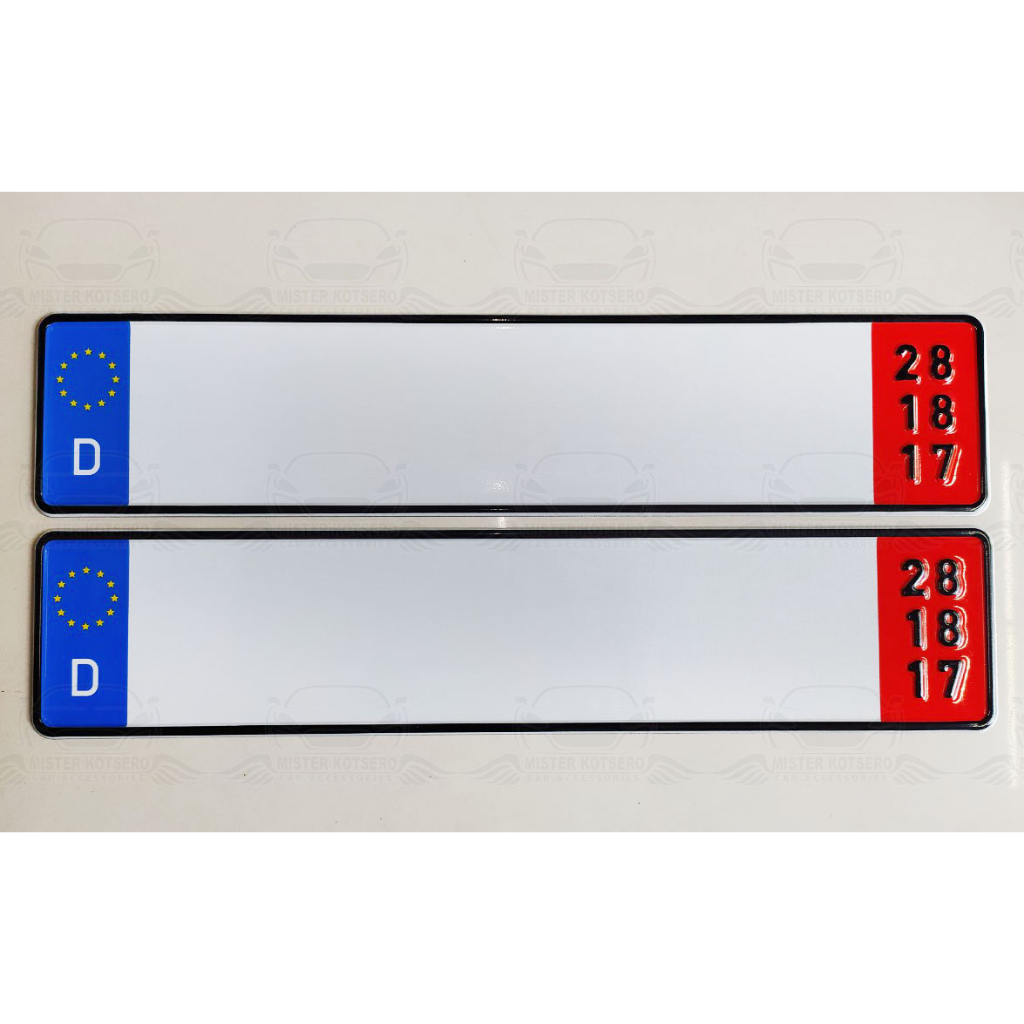 Euro Plate Car Plate Extension Blue Red | Shopee Philippines