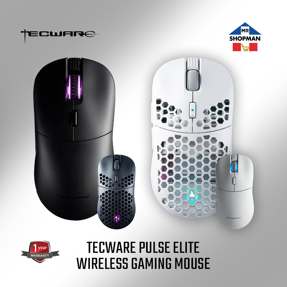 Tecware Pulse Elite Wireless Black / White Gaming Mouse | Shopee ...