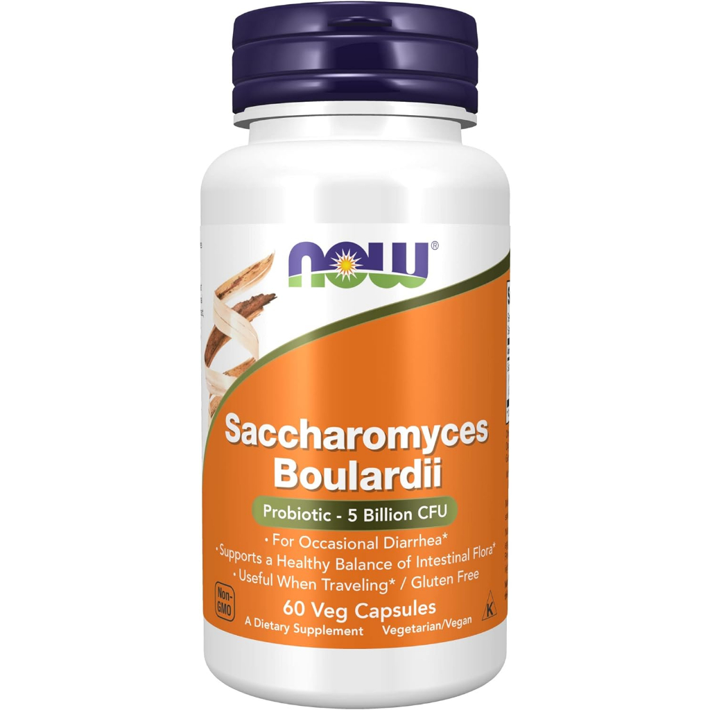 NOW Supplements, Saccharomyces Boulardii, 5 Billion CFU Probiotic, 60 ...