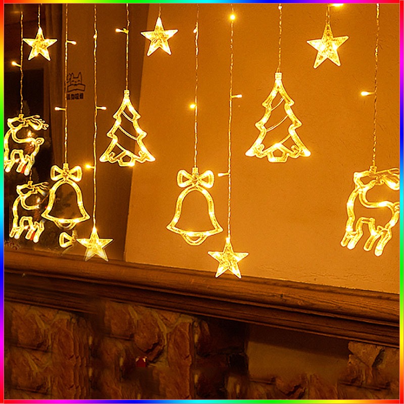 HOMEMORY Christmas Light 4M 120LED Elk Star Curtain String Lights for ...