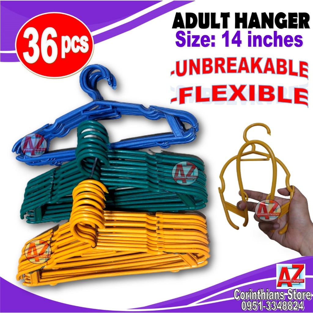 UNBREAKABLE Hanger 36 PCS/ 3 Dozen- For Adults -UNBREKABLE | Shopee ...
