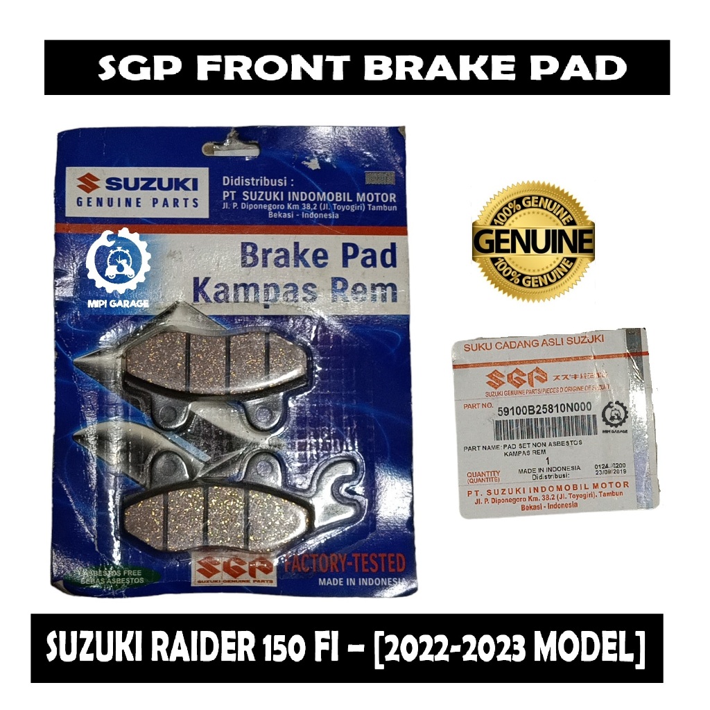 SGP Front Brake Pad for SUZUKI RAIDER 150 Fl (2022-2023 Model) | Shopee ...