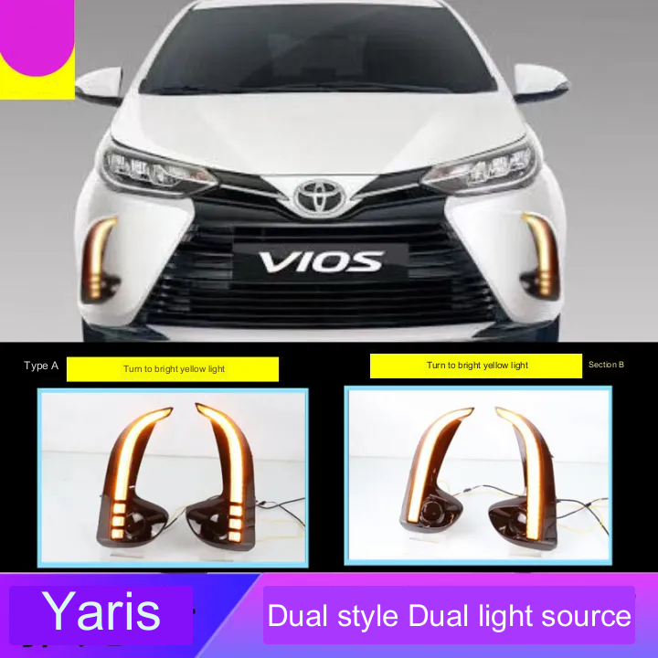 Toyota Vios Fog Light DRL 2020-Present/LED/Yaris XP150/Bumper Light/Fog ...