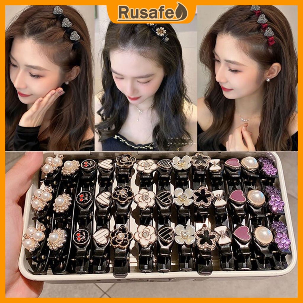 Girls Hair Clips Autumn Winter Woven Small Grip Clip Front Hair Hairpin ...
