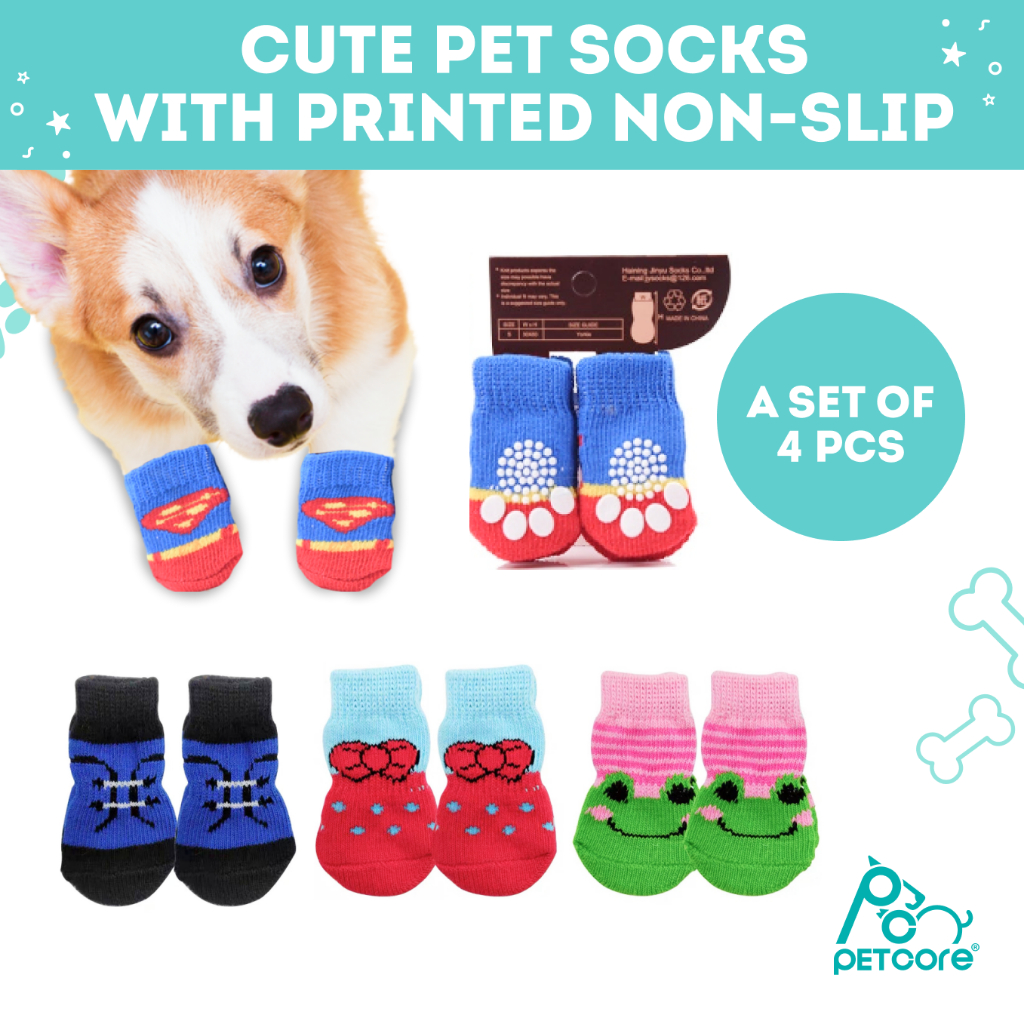 pet dog Cute socks with printed non-slip kitten and puppy shoe paw ...