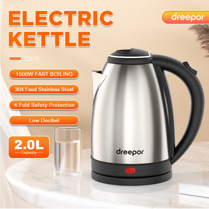 Dreepor 2L Stainless Steel Electric Kettle Hot kettle Water Kettle ...