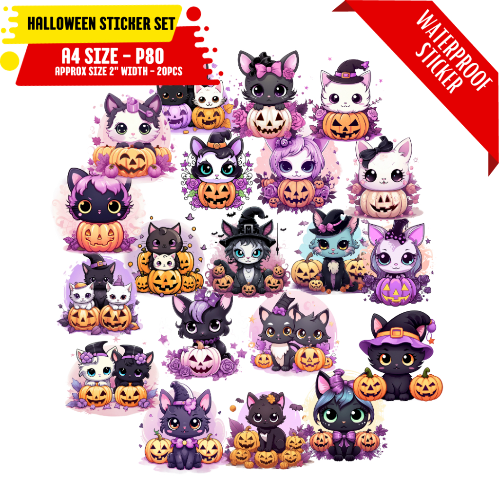 20PCS HALLOWEEN STICKER SET | TUMBLER STICKER | WATERPROOF STICKER ...