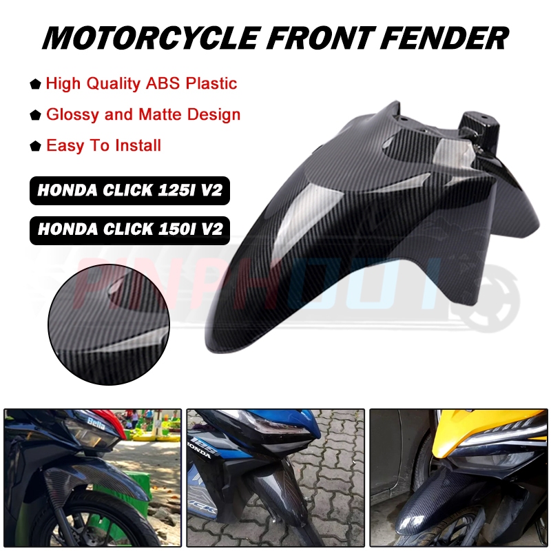 Motorcycle Front Fender Carbon For HONDA CLICK 125i/150i V2 Mudguard ...