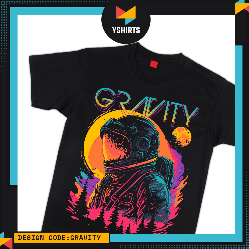 YSHIRTS Gravity Design Graphic Printed Tees Black Tshirt | Shopee Philippines