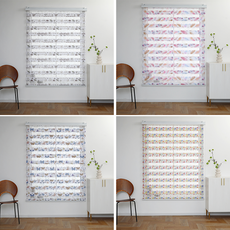Modern Korean Printed Blinds - Venetian Double Roller Blinds Office ...