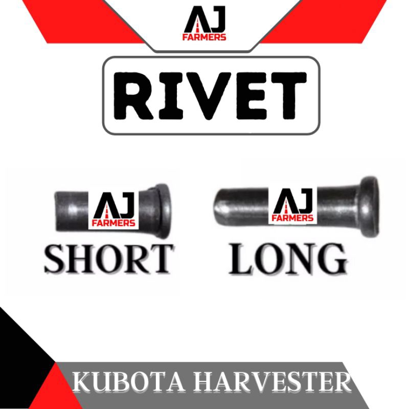 Rivet [Cutting Blade] Long/Short DC60 DC70 DC70 PLUS Kubota Harvester ...