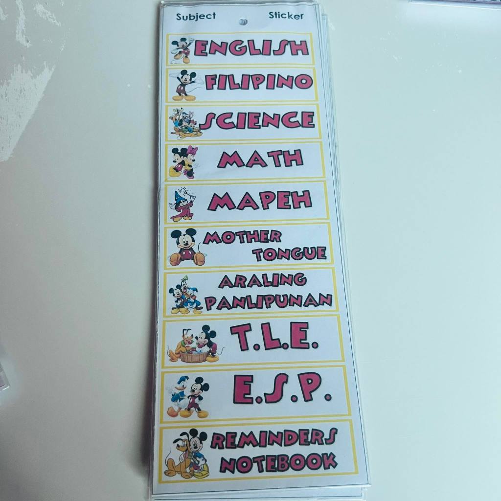SUBJECT LABEL STICKER / Notebook Subject Stickers 10 Pieces/card ...