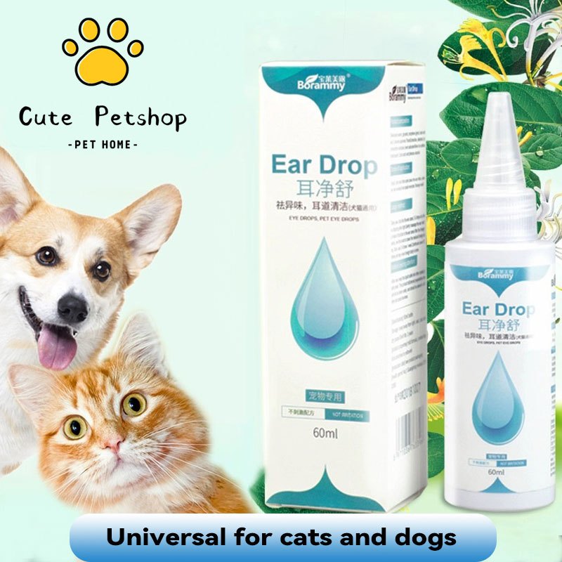 Pet Ear Canal Cleaner Cat and Dog Mite Deodorizing Ear Drops Infection ...